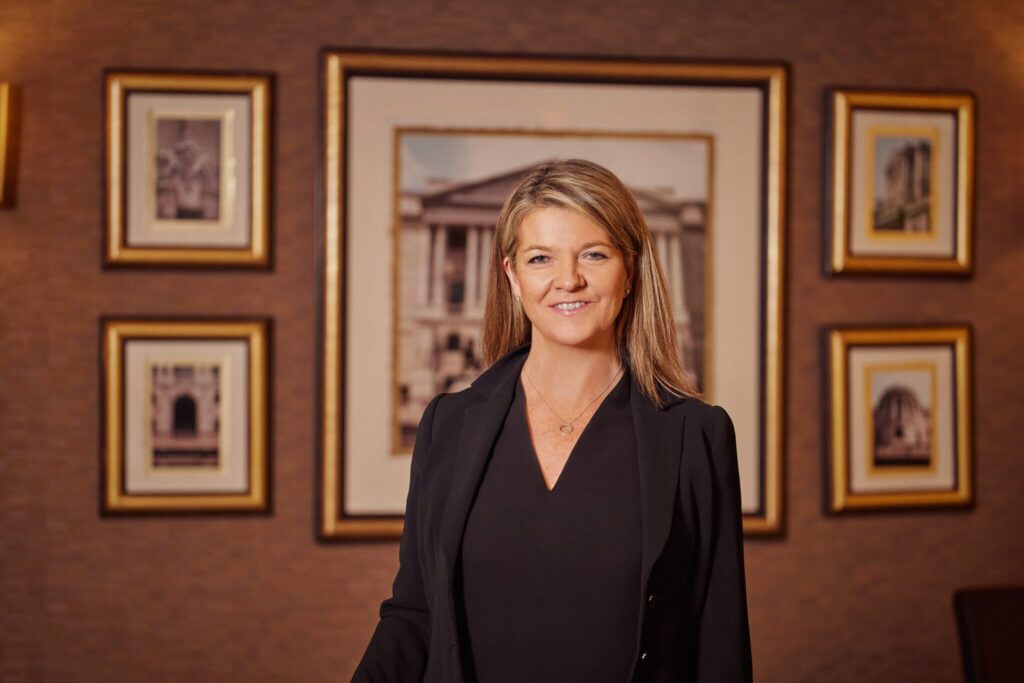 Sue Finlay steps away from The Park Tower Knightsbridge